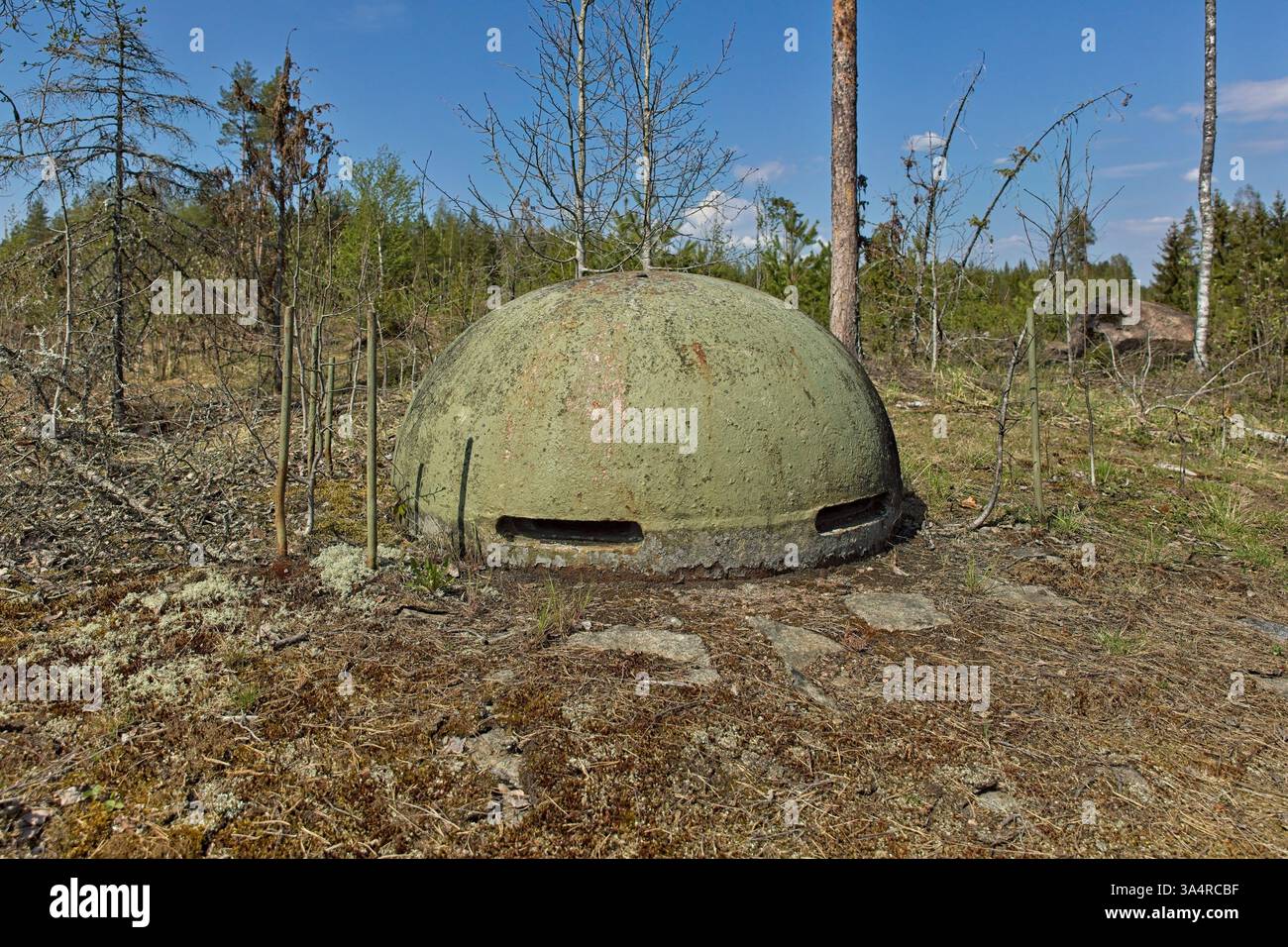 Finnish bunker B150 observation cupola at Salpa Line (Salpalinja) which ...
