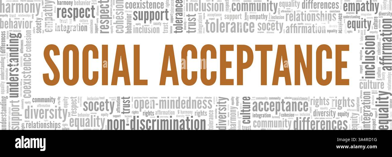 Social Acceptance word cloud conceptual design isolated on white background Stock Vector Image ...