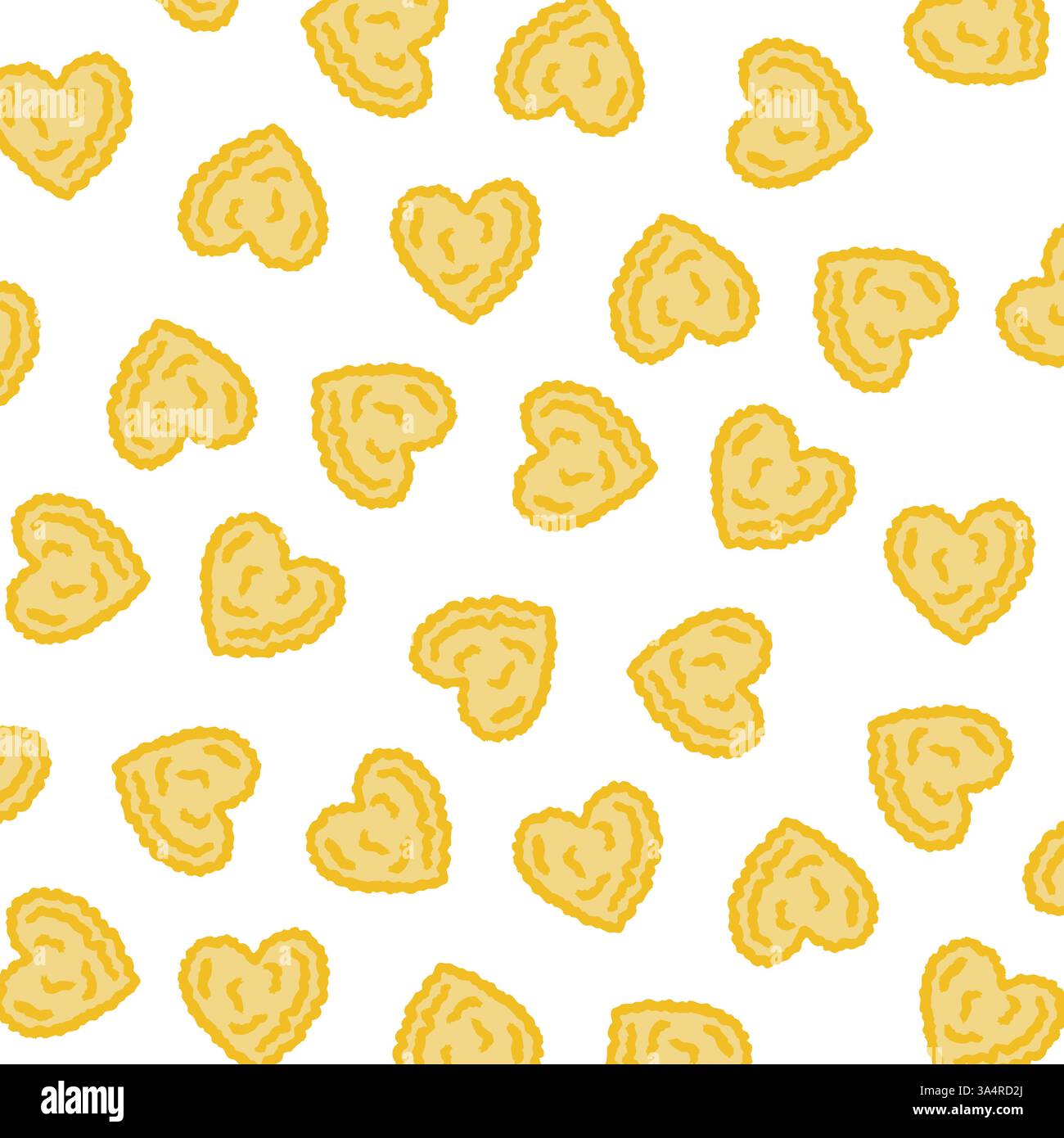 Chicken nuggets pattern in form of hearts illustration on white ...