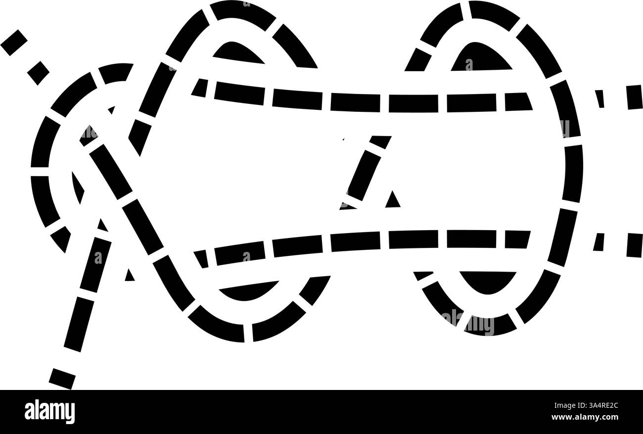 double sheet bend nautical knot glyph icon vector illustration Stock ...