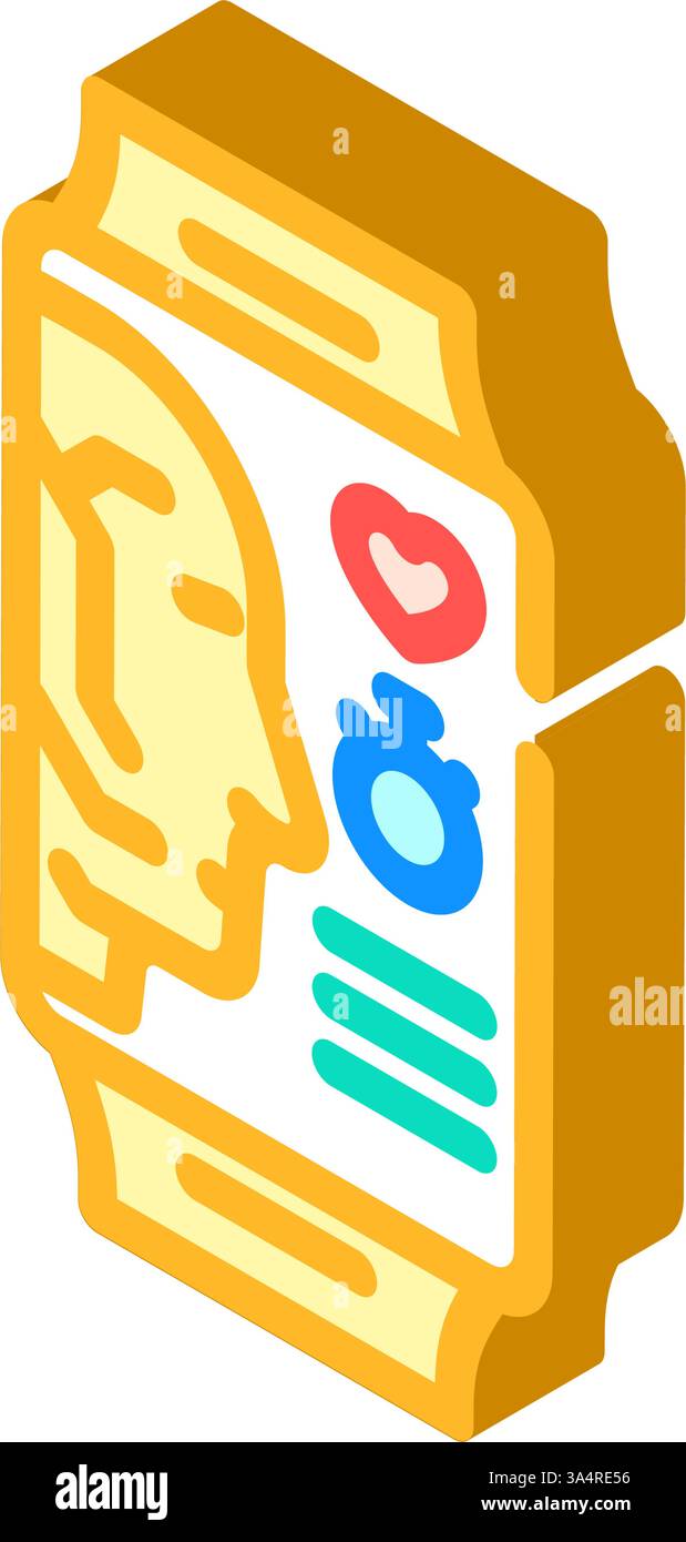 smart wearable device deep learning isometric icon vector illustration ...