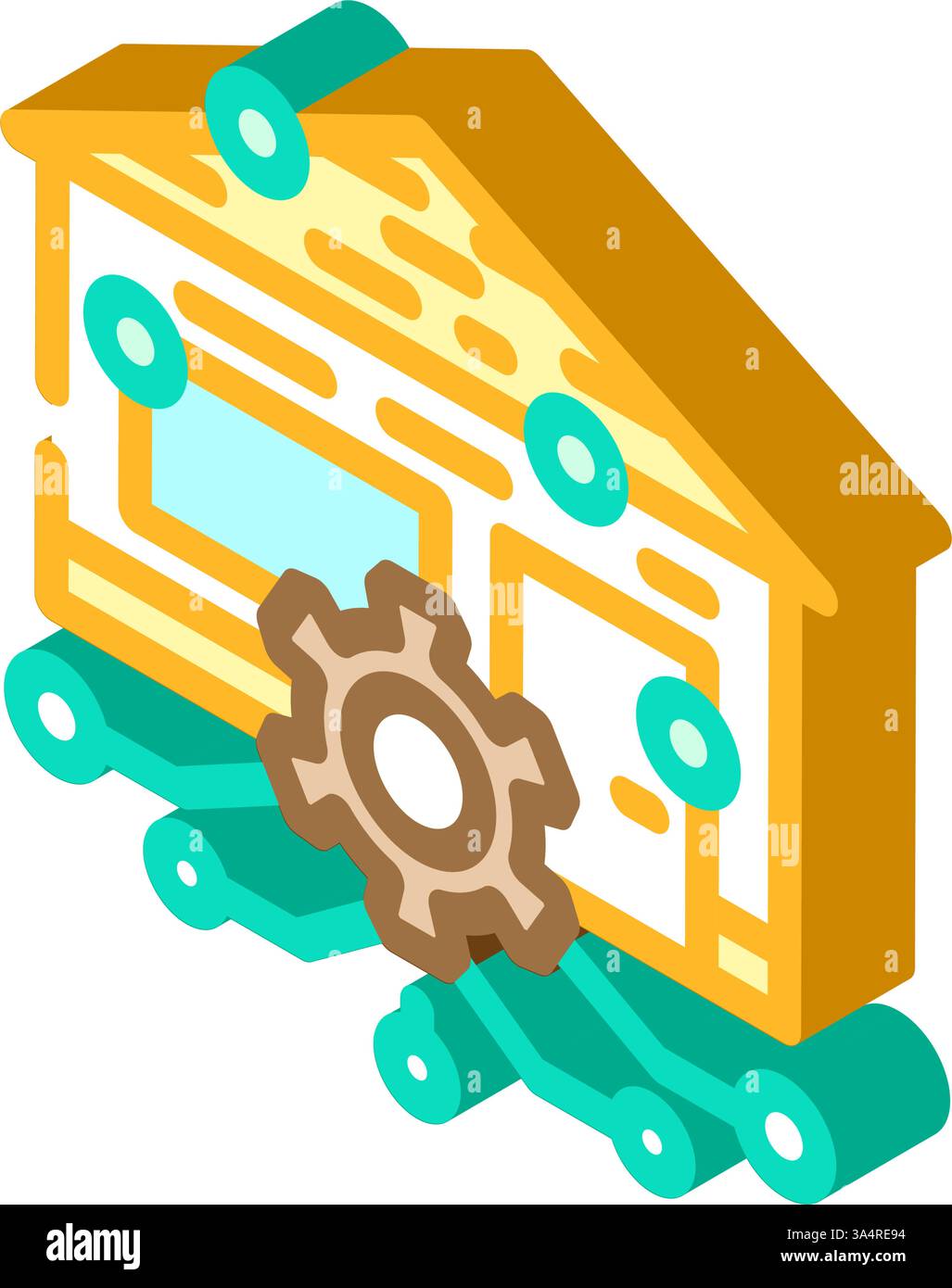 smart home automation ai integration isometric icon vector illustration ...