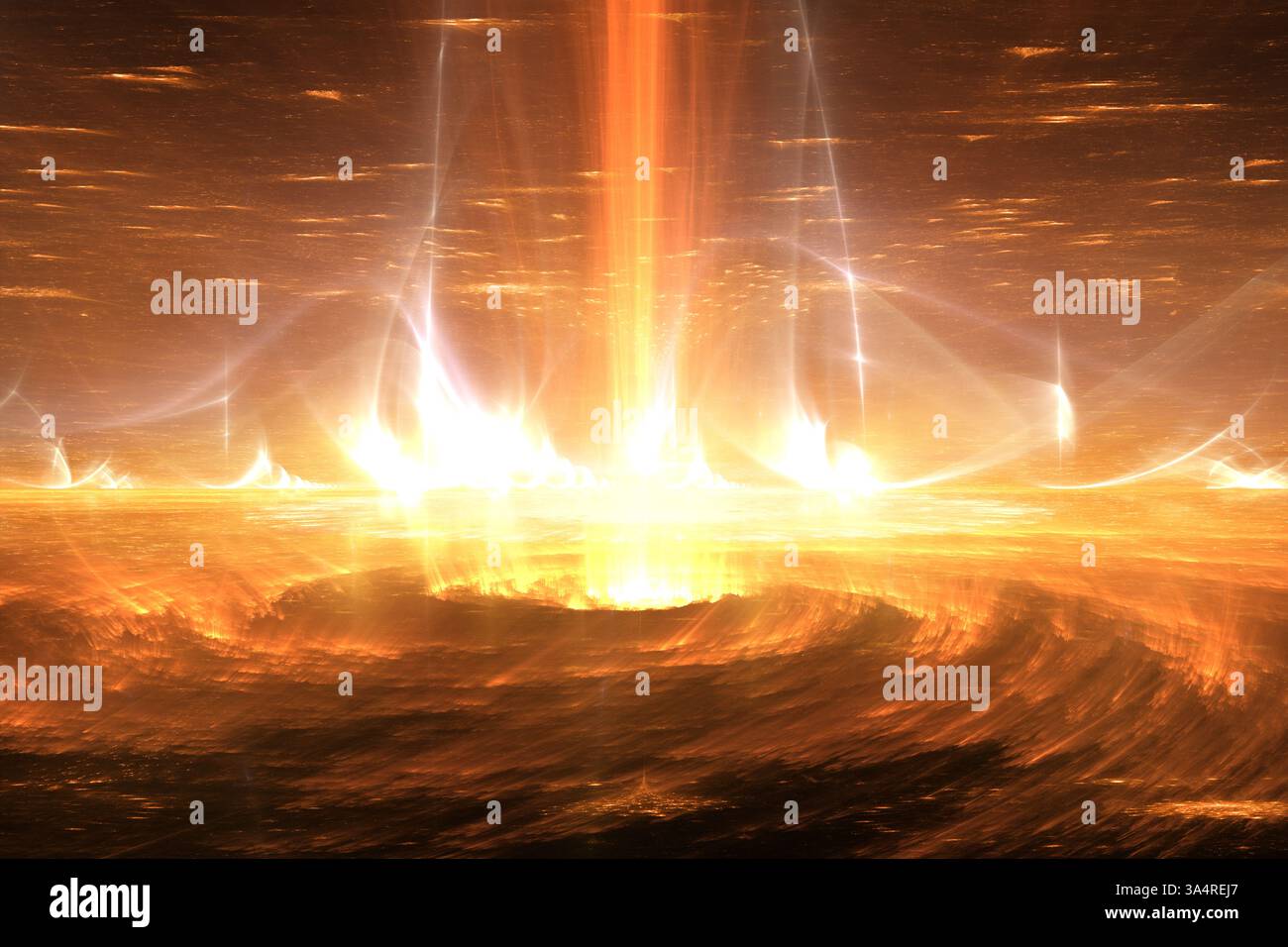 Sun plasma flares. Solar storm, solar flares, 3D illustration Stock ...