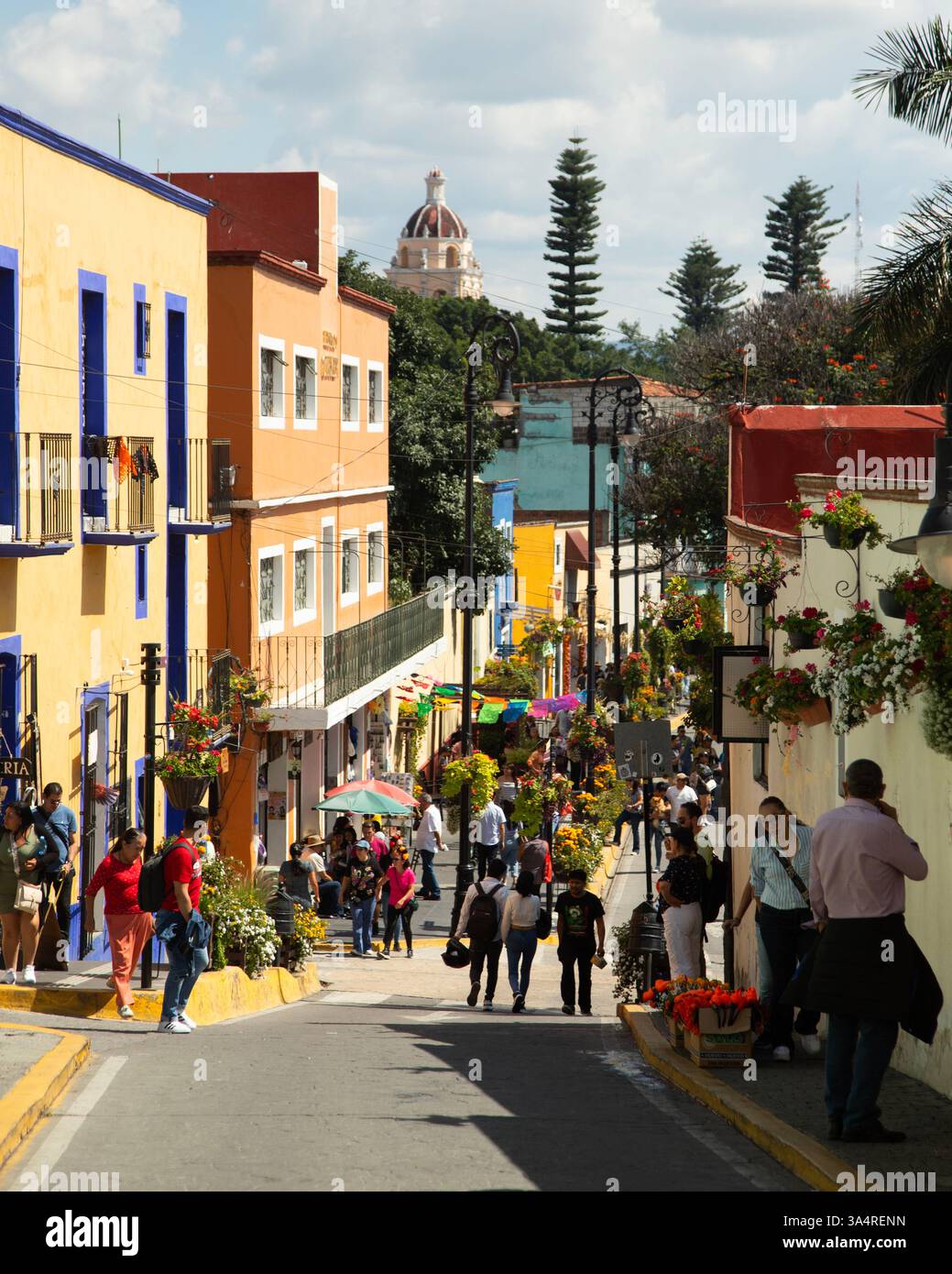 Atlixco, Puebla, Mexico; 1st November 2024: Atmosphere and colorful ...