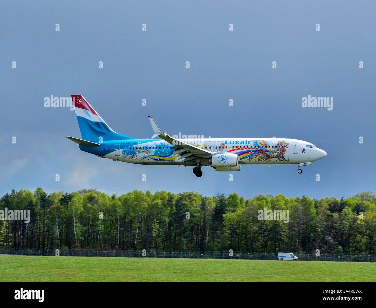 Findel, Luxembourg - April 20 2024: Luxair Boeing 737-8C9 LX-LGV LUX ...