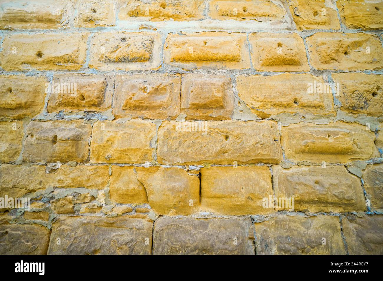 Old castle wall made of blocks. Background and natural building ...