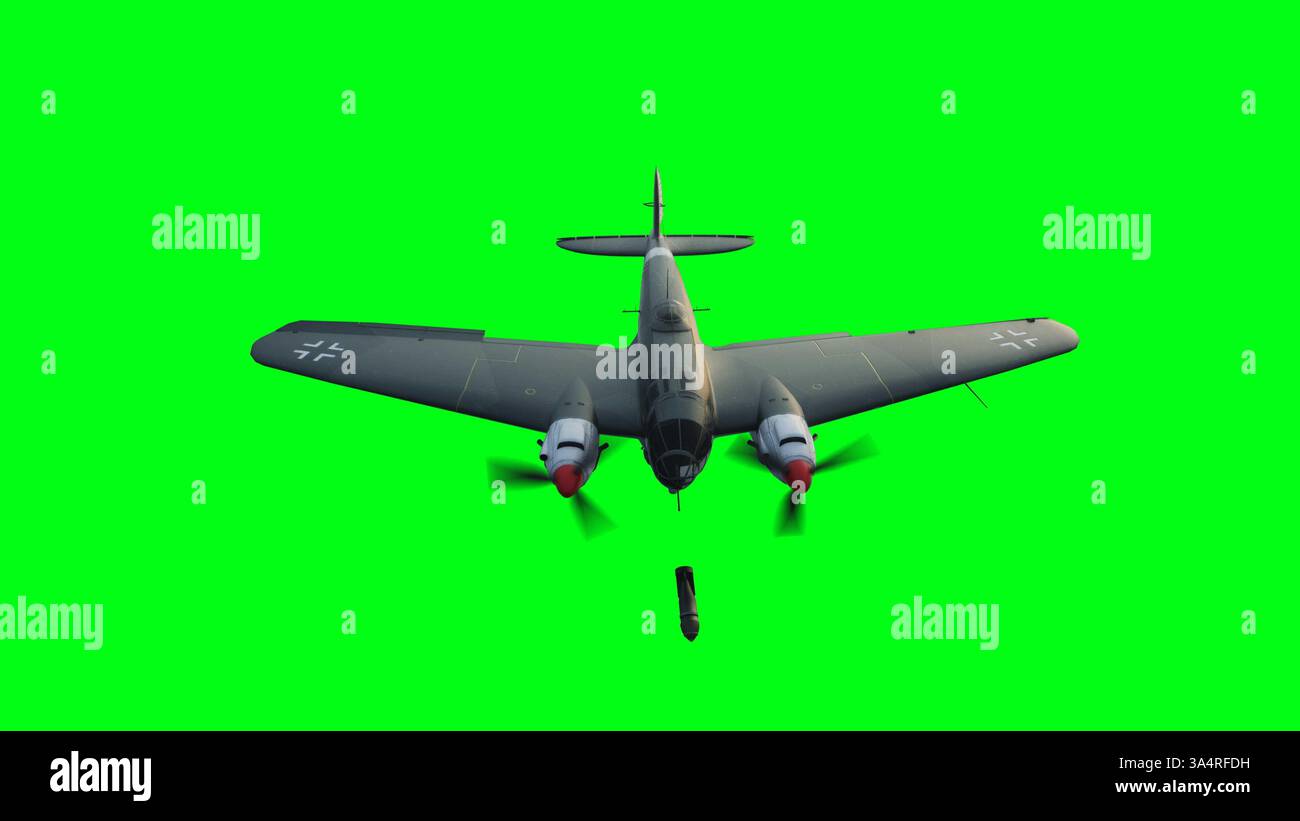 Heinkel He 111. German airliner and medium bomber. World War II. Green ...