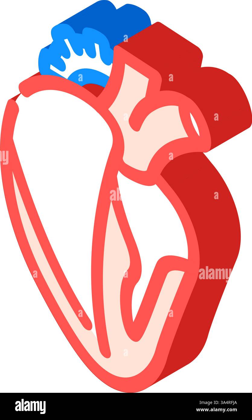 hypertrophic cardiomyopathy cardiology isometric icon vector ...