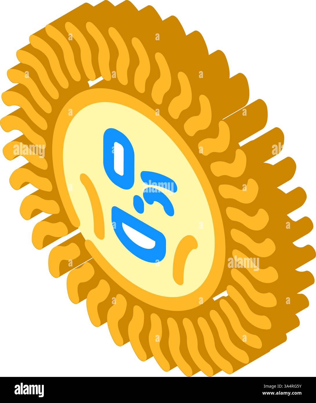 winking cute sun character isometric icon vector illustration Stock ...