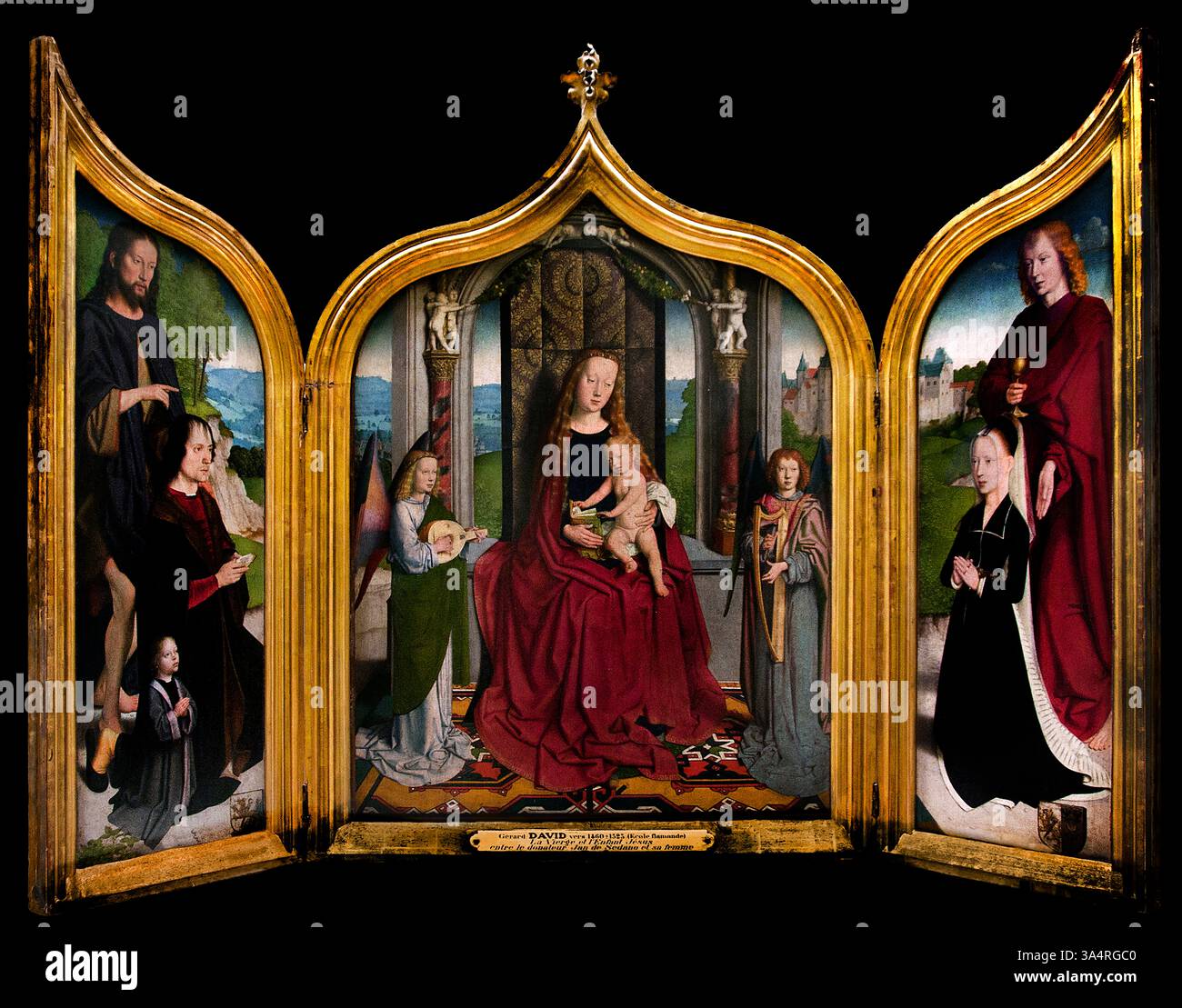 Triptych of the sedano family by gerard david 1450 hi-res stock ...