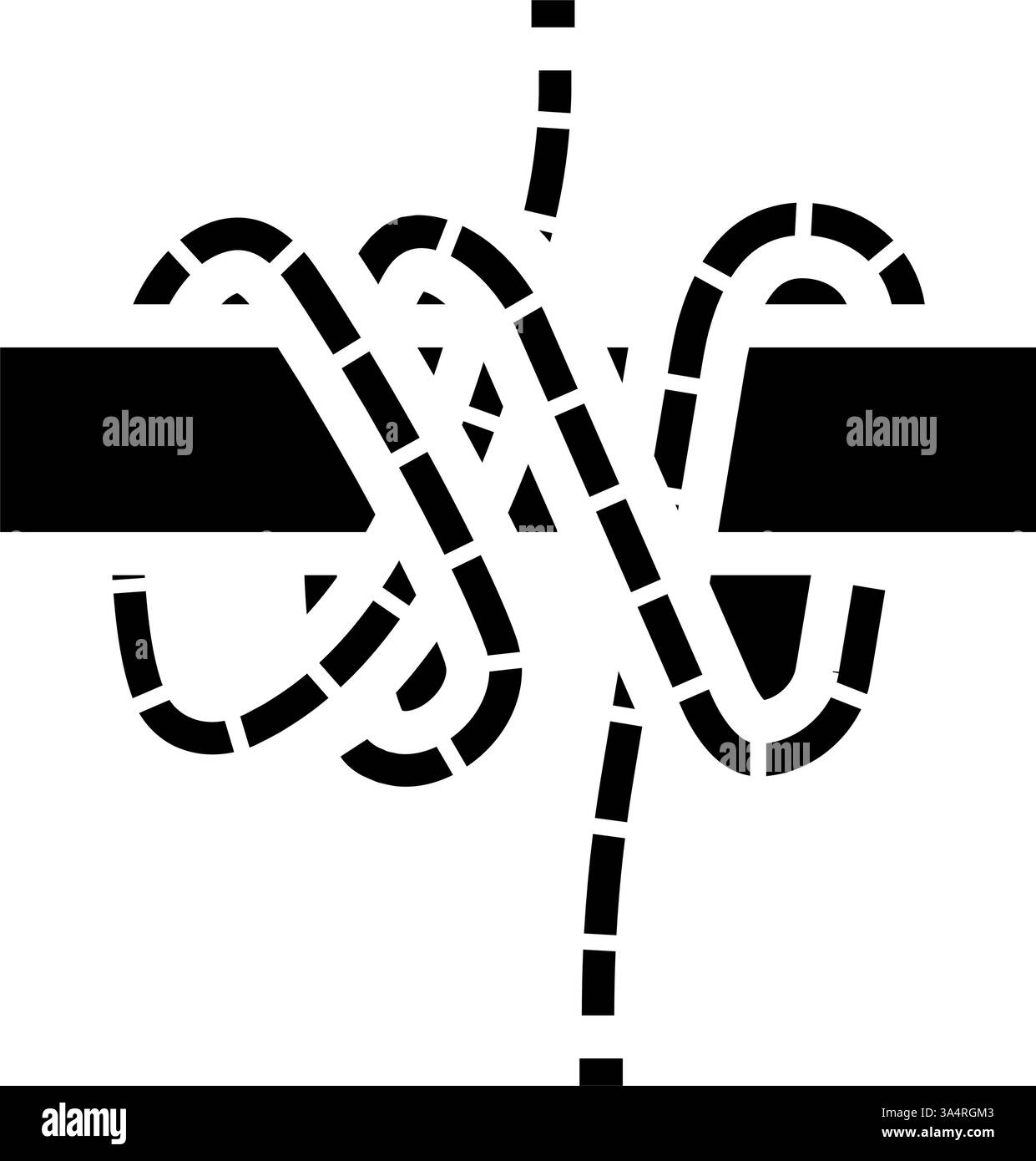 rolling hitch nautical knot glyph icon vector illustration Stock Vector ...