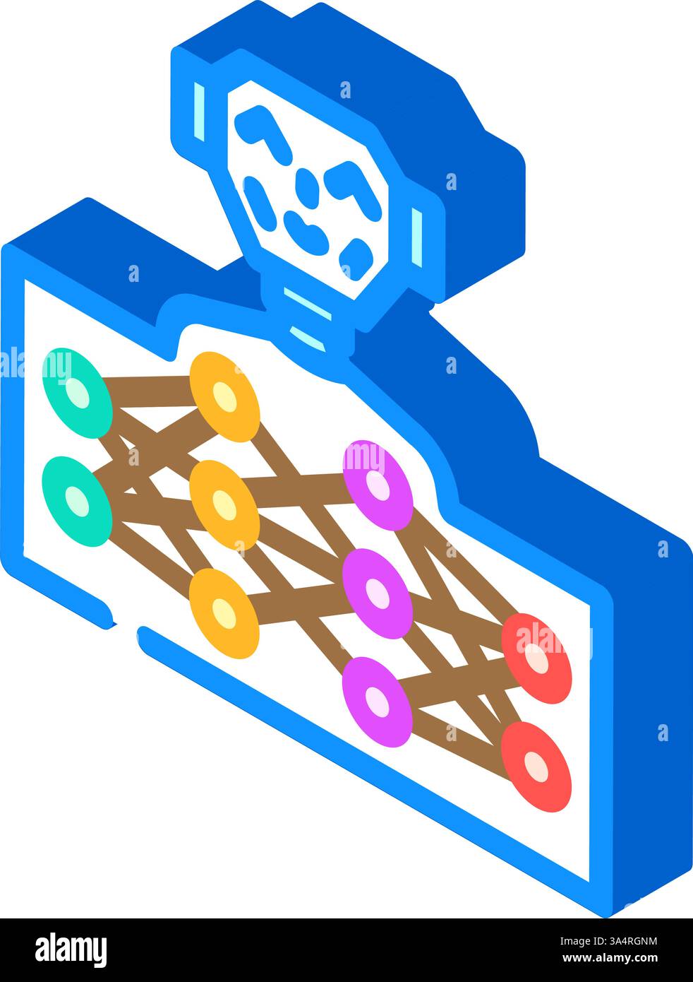 neural network ai integration isometric icon vector illustration Stock ...