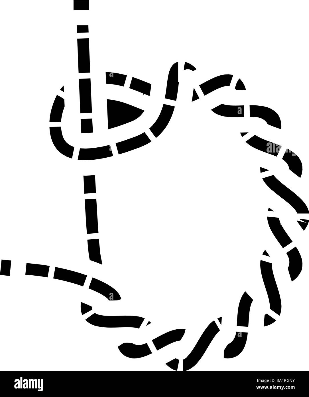 timber hitch nautical knot glyph icon vector illustration Stock Vector ...