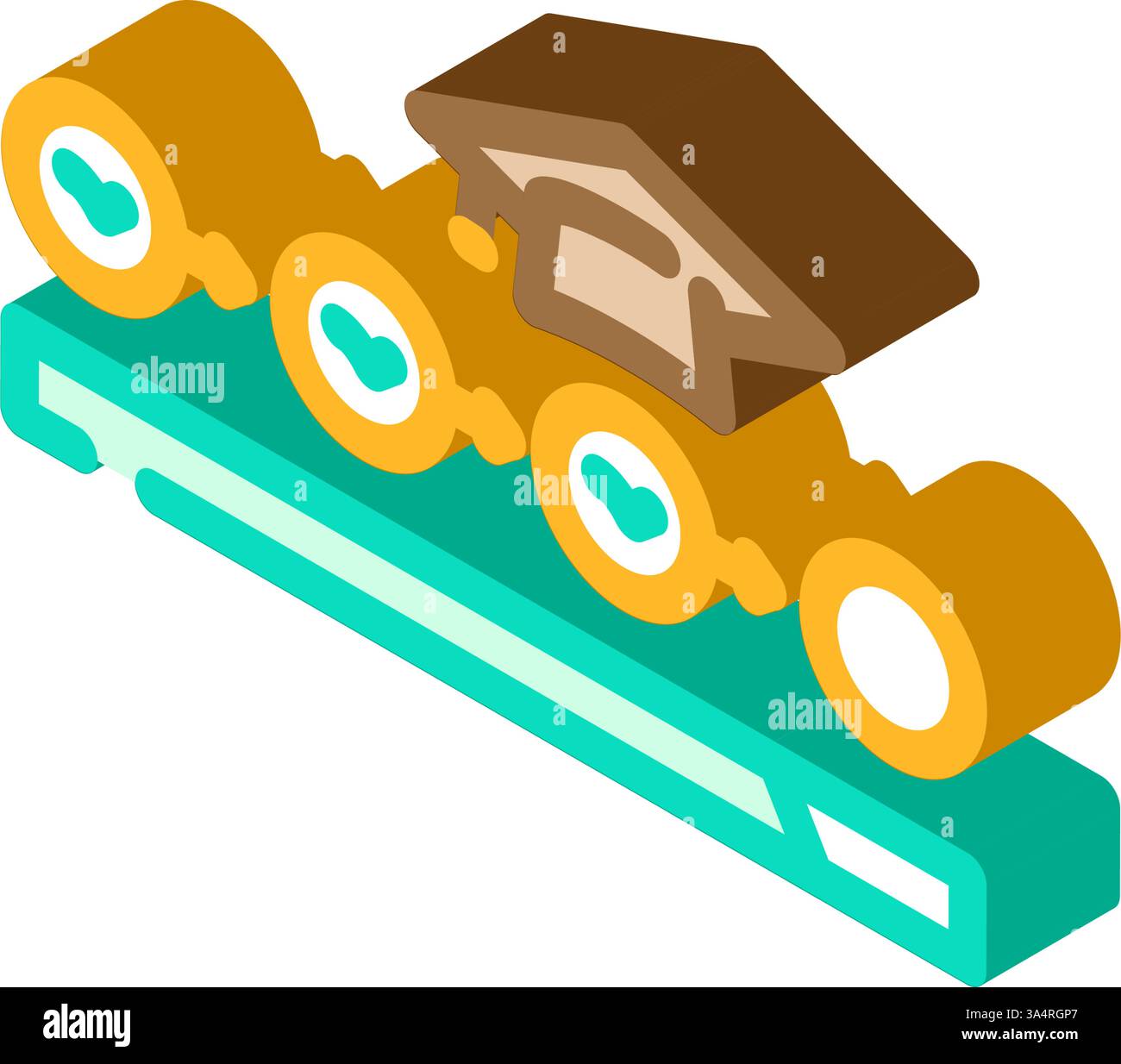 course progress bar education platform isometric icon vector ...