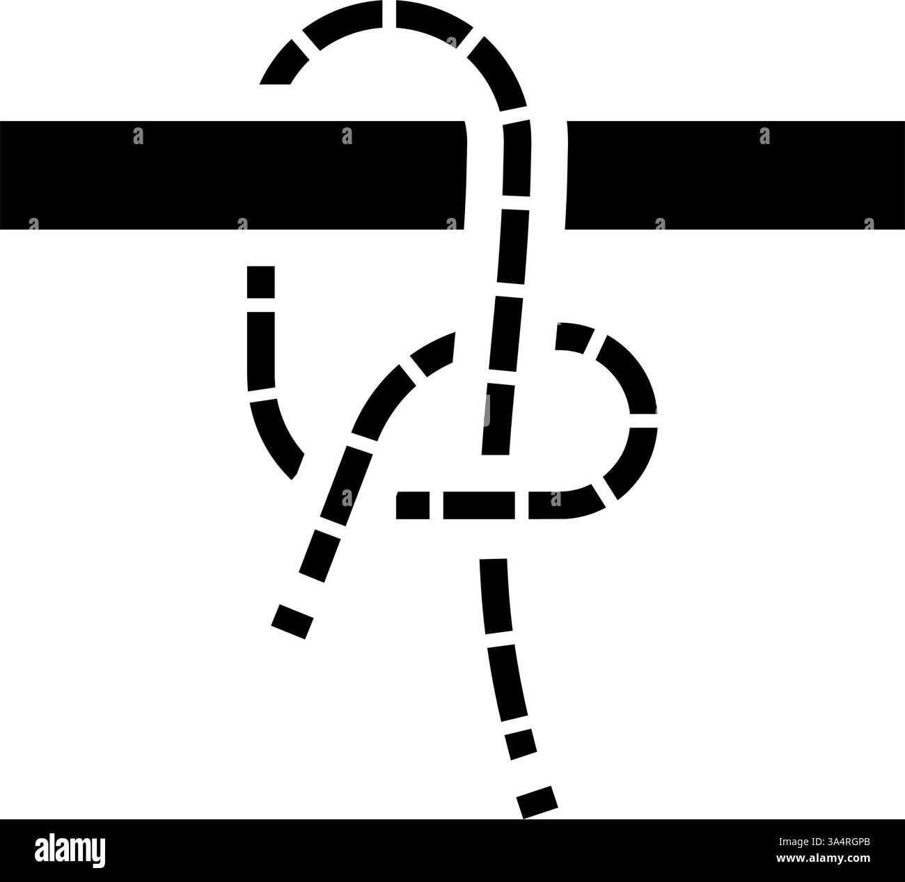 half hitch nautical knot glyph icon vector illustration Stock Vector ...