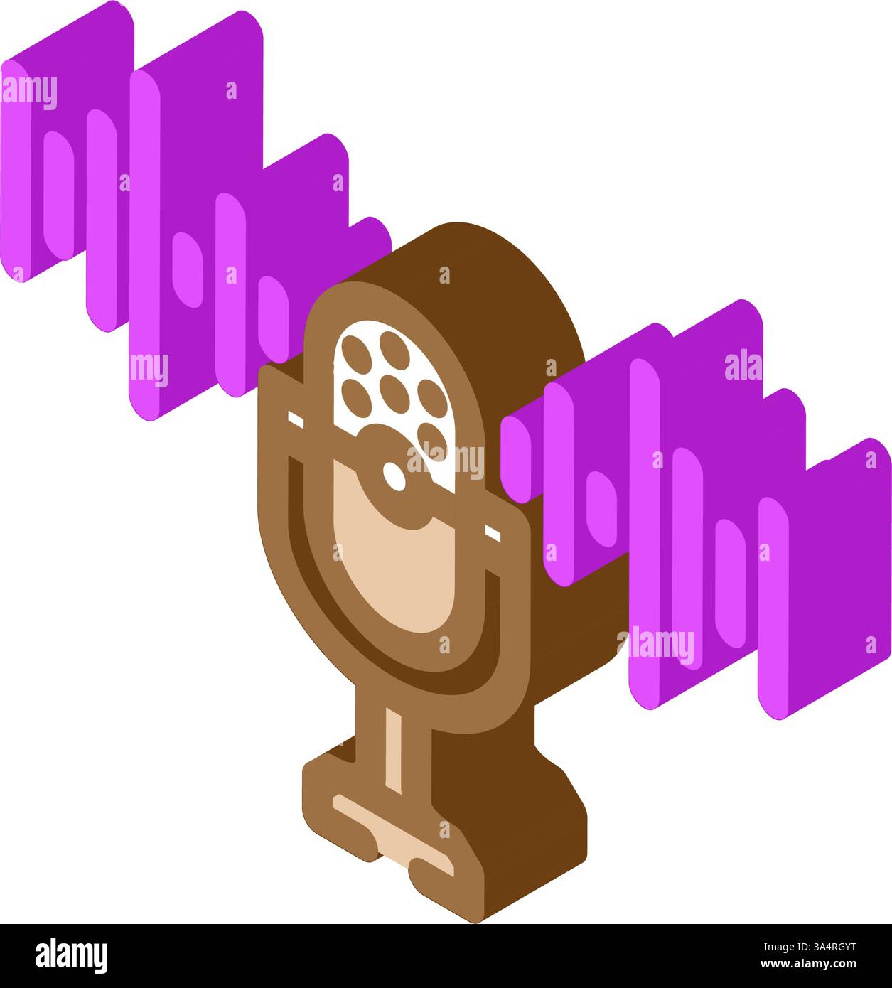 digital assistant microphone ai integration isometric icon vector ...