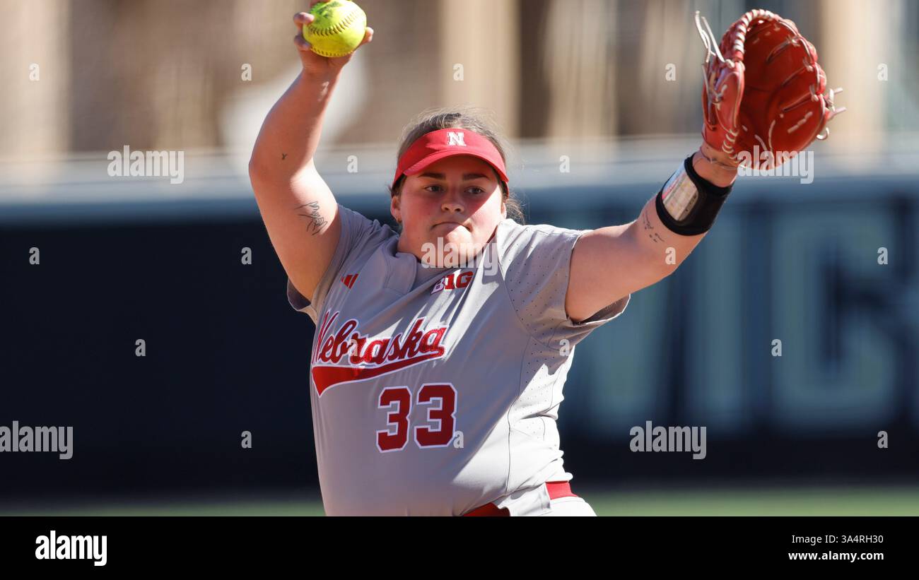 Nebraska pitcher Emmerson Cope (33) during an NCAA college softball ...
