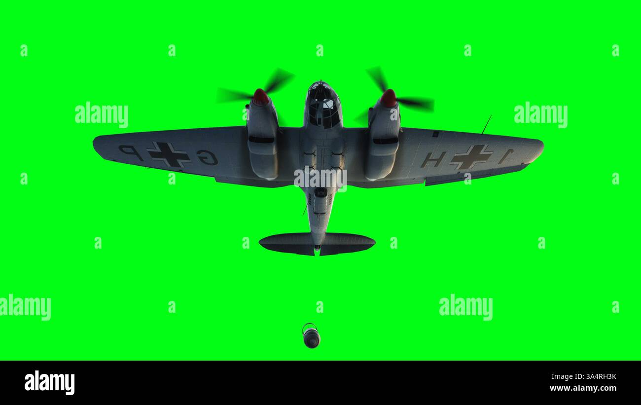 Heinkel He 111. German airliner and medium bomber. World War II. Green ...