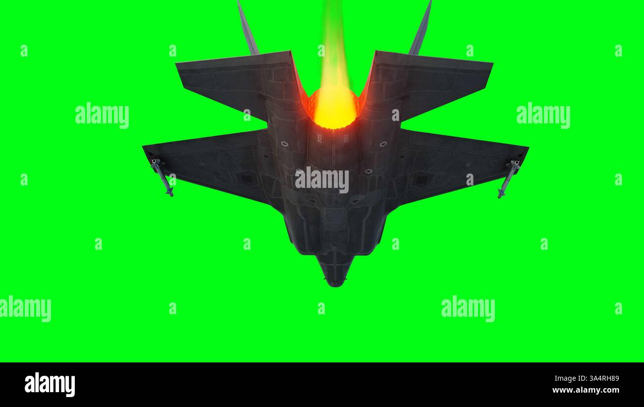Military fighter jet F-35. green screen isolate. 3d rendering Stock ...