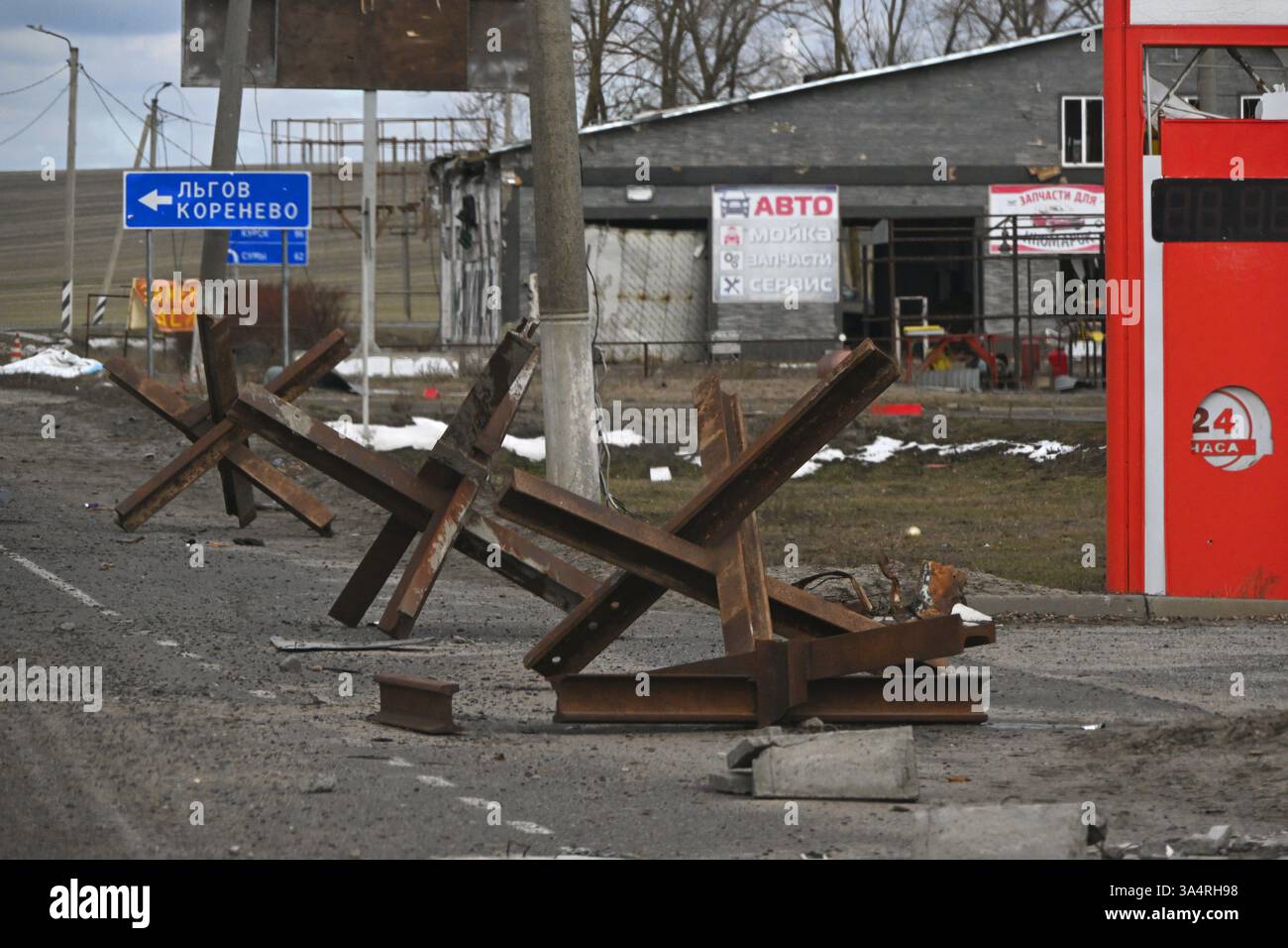 Russia. 19th Mar, 2025. Views of Sudzhi after its release from the ...