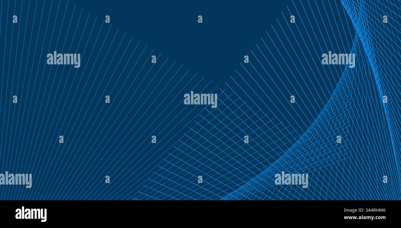 A sleek blue abstract background with converging lines and smooth ...