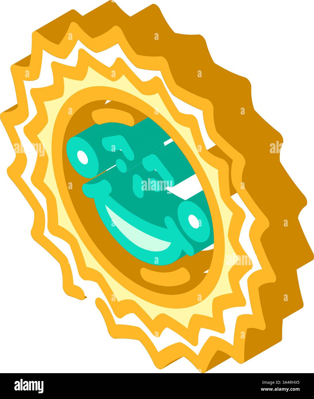 blushing cheeks cute sun character isometric icon vector illustration ...