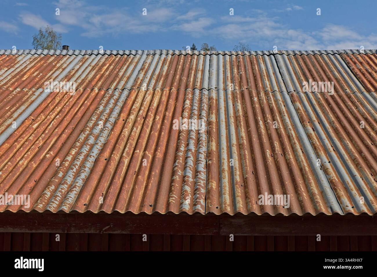 Rusty corrugated metal roof wall texture background Stock Photo - Alamy