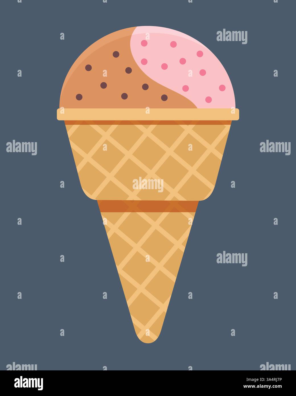 Double ice cream waffle horn, vector Stock Vector Image & Art - Alamy