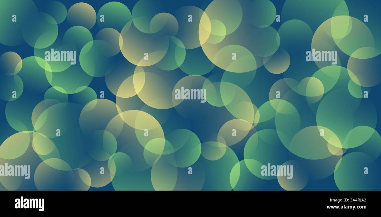 A dark blue abstract background with colorful overlapping translucent circles and gentle ...