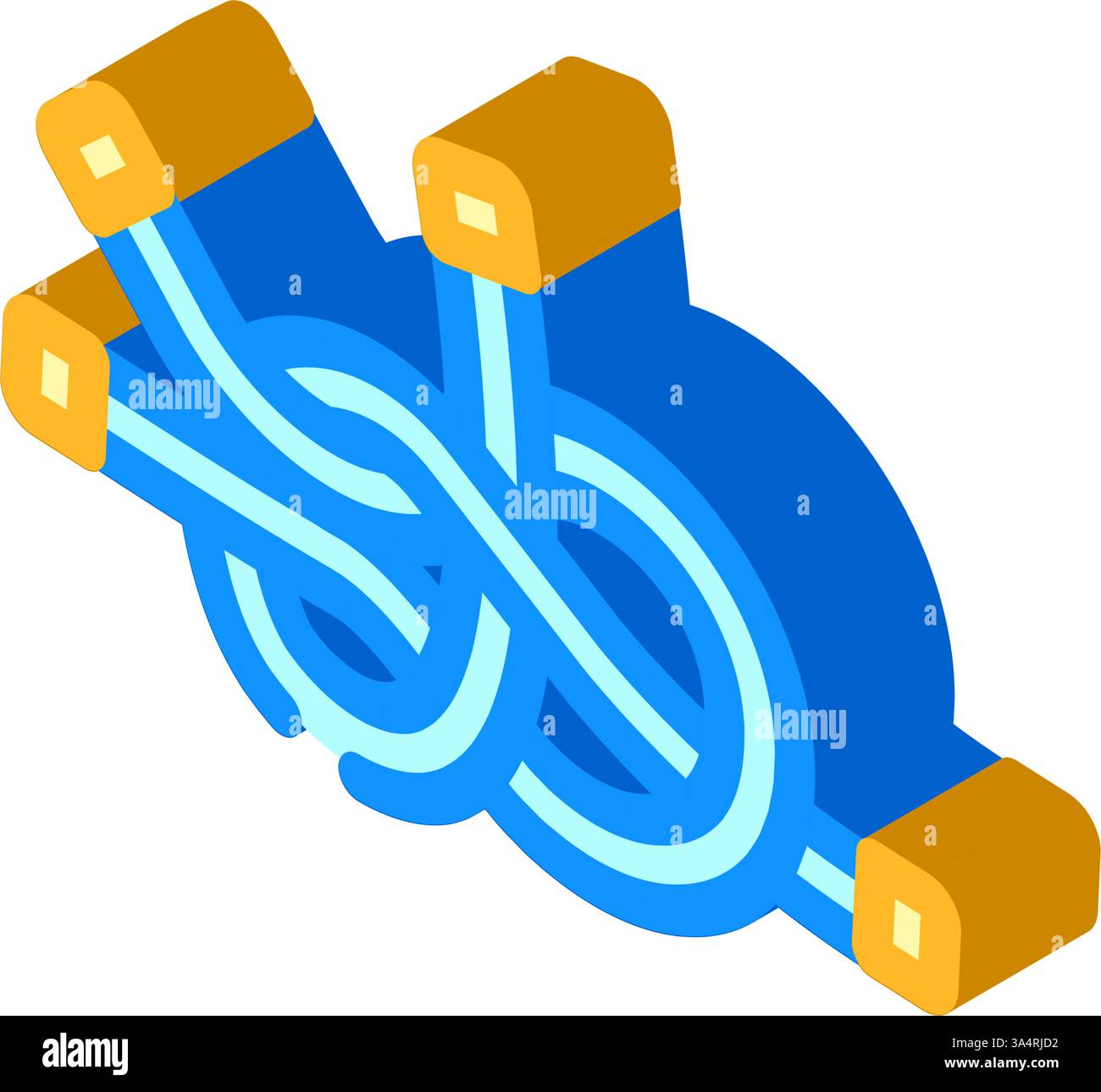 sheet bend nautical knot isometric icon vector illustration Stock ...