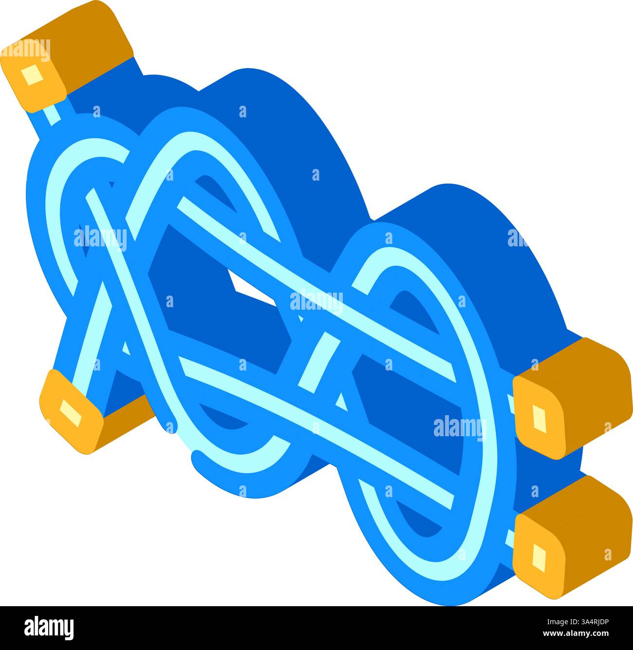 double sheet bend nautical knot isometric icon vector illustration ...
