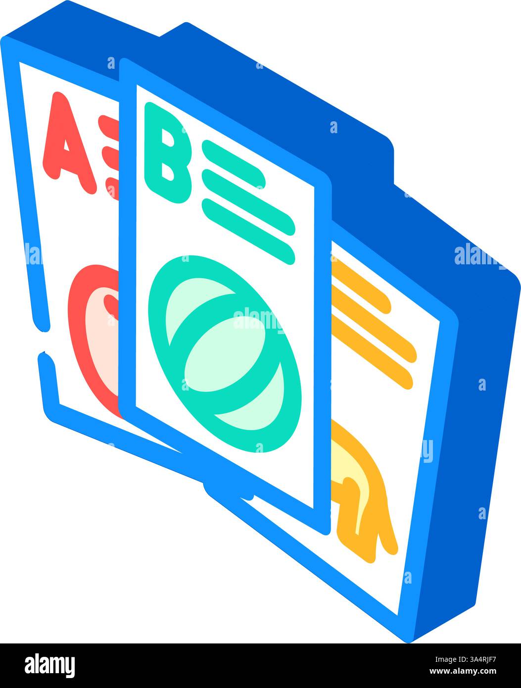 flashcard education platform isometric icon vector illustration Stock ...