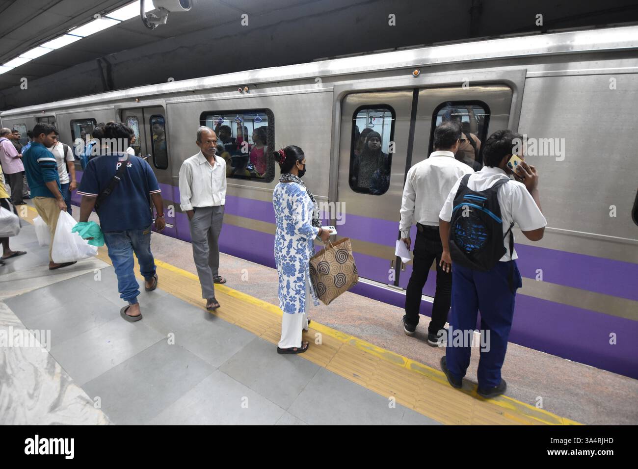 Kolkata, India - 7th August, 2024: Kolkata’s Blue Line Metro serves as ...
