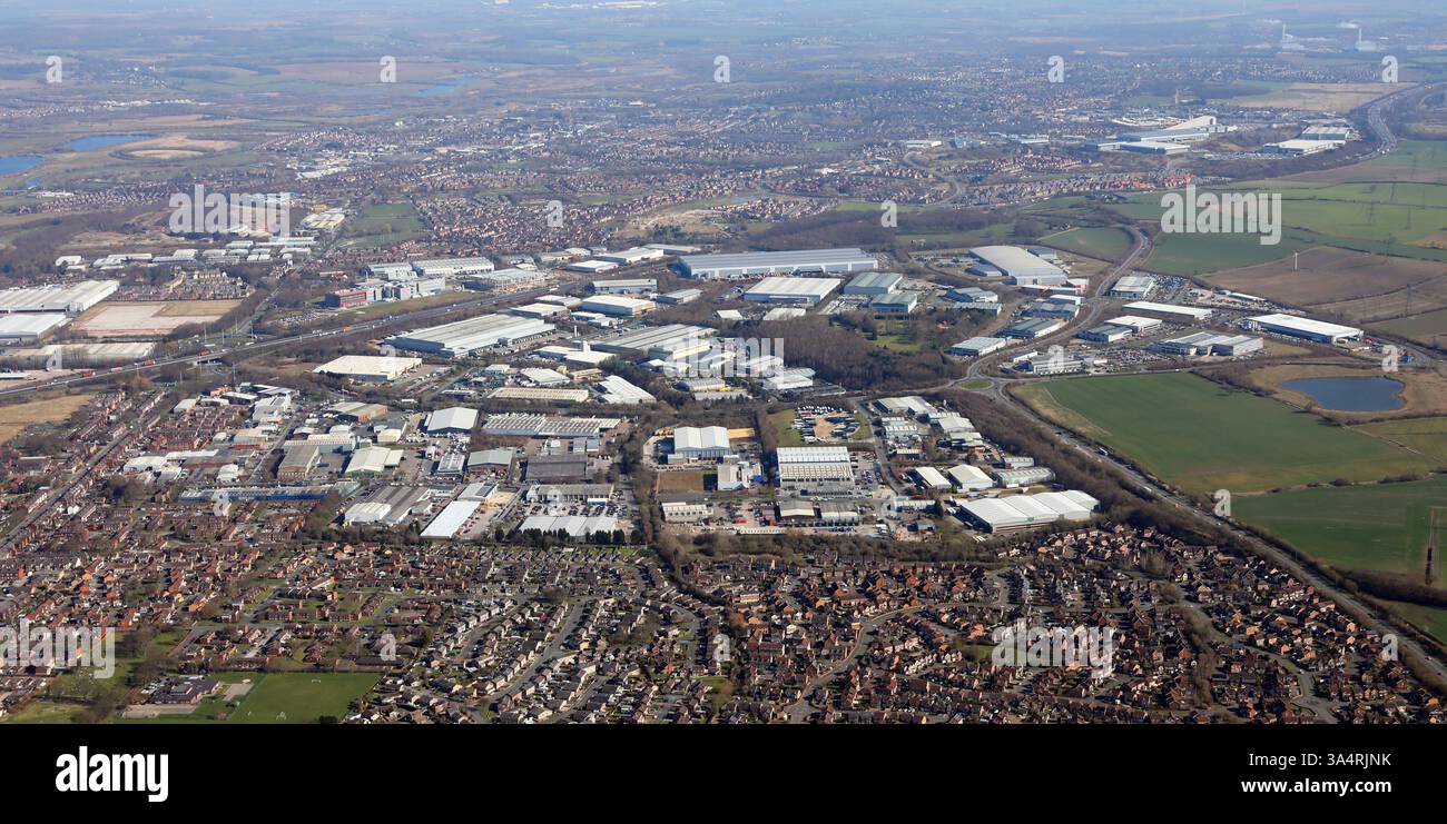 aerial view of Normanton Industrial Estate from the West looking up ...