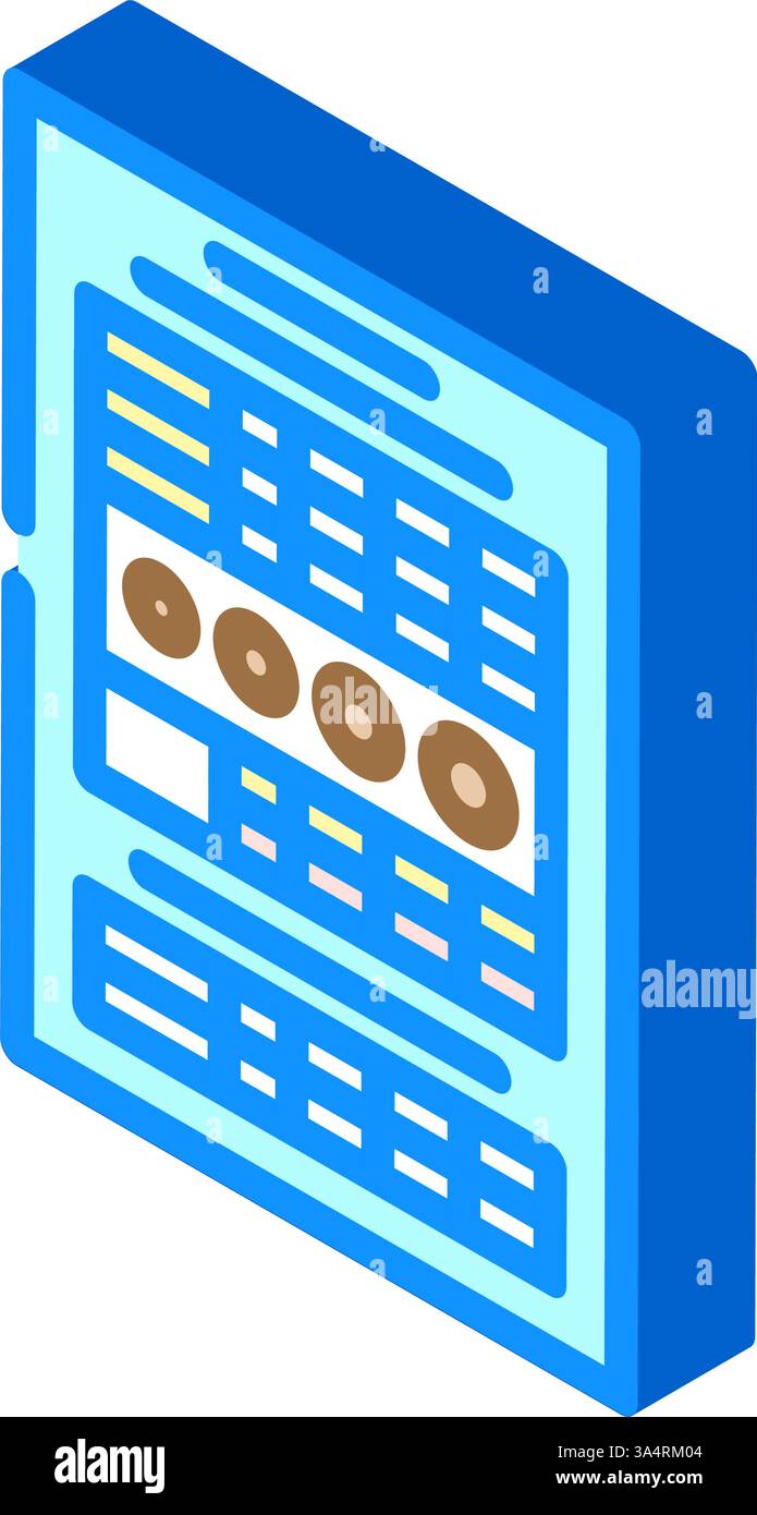 neurological chart isometric icon vector illustration Stock Vector ...