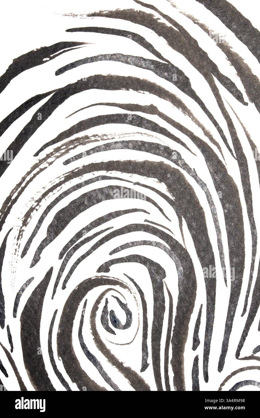 Thick Ink Pen Black Swirly Wavy Lines on White Background Zebra Skin ...