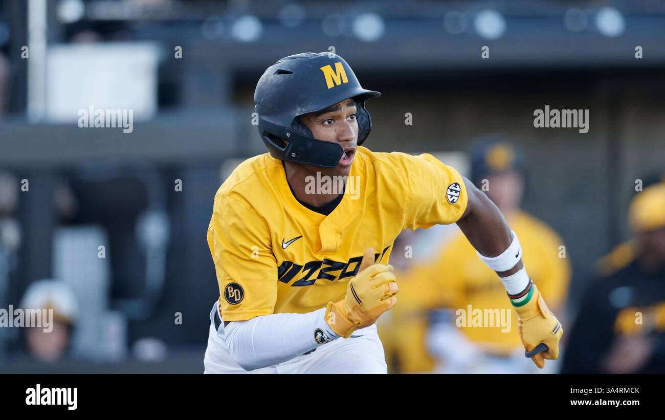 Missouri's Cameron Benson (1) during an NCAA college baseball game on ...