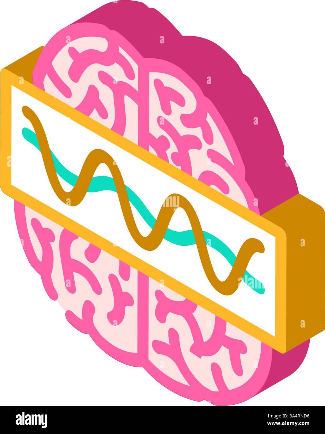 brain waves study isometric icon vector illustration Stock Vector Image ...