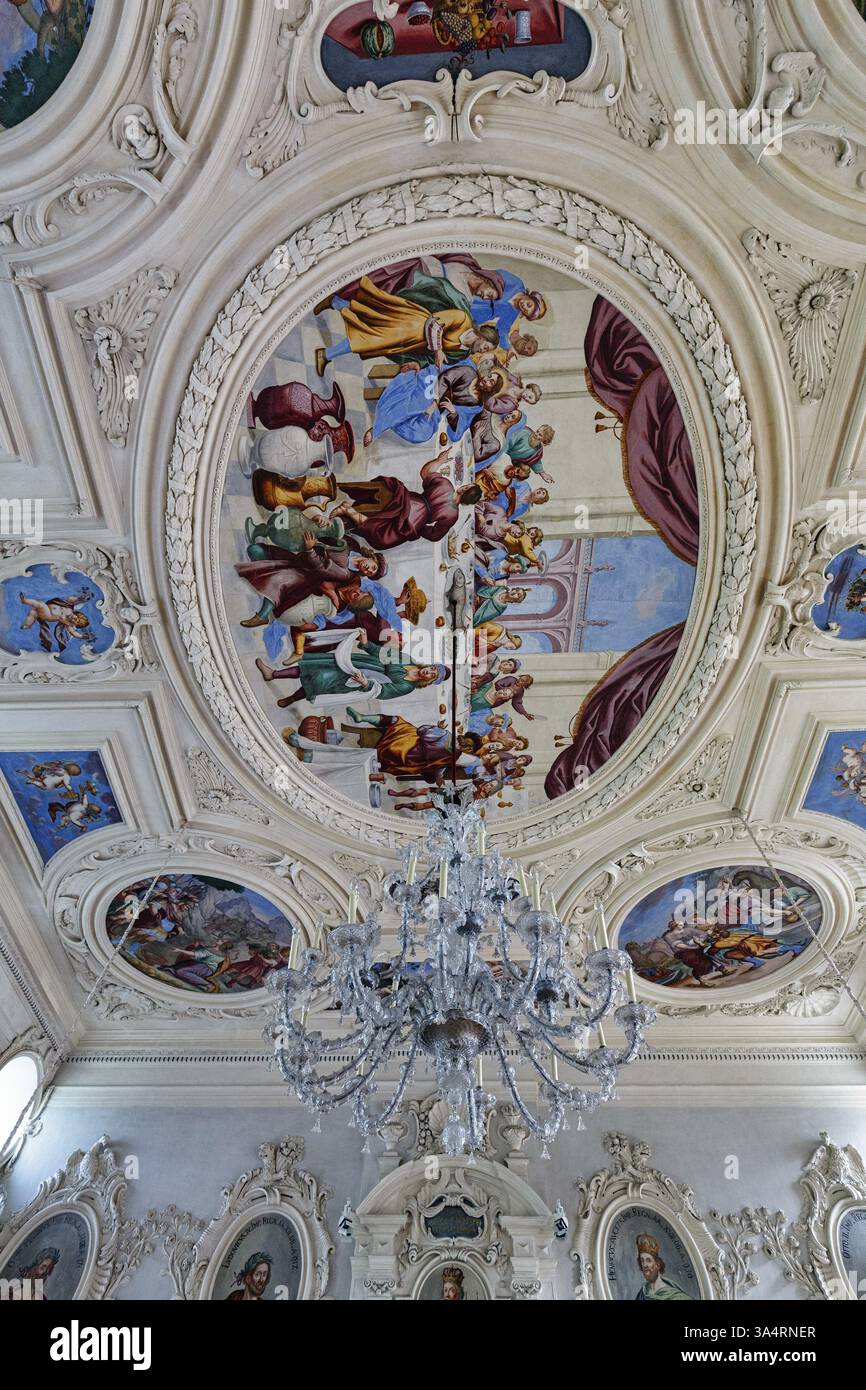 Imperial Hall, ceiling painting Wedding of Canaan, chandelier, former ...