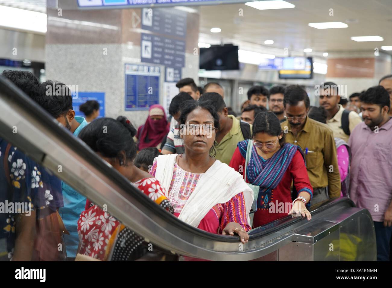 Kolkata, India - 7th August, 2024: Kolkata’s Blue Line Metro serves as ...
