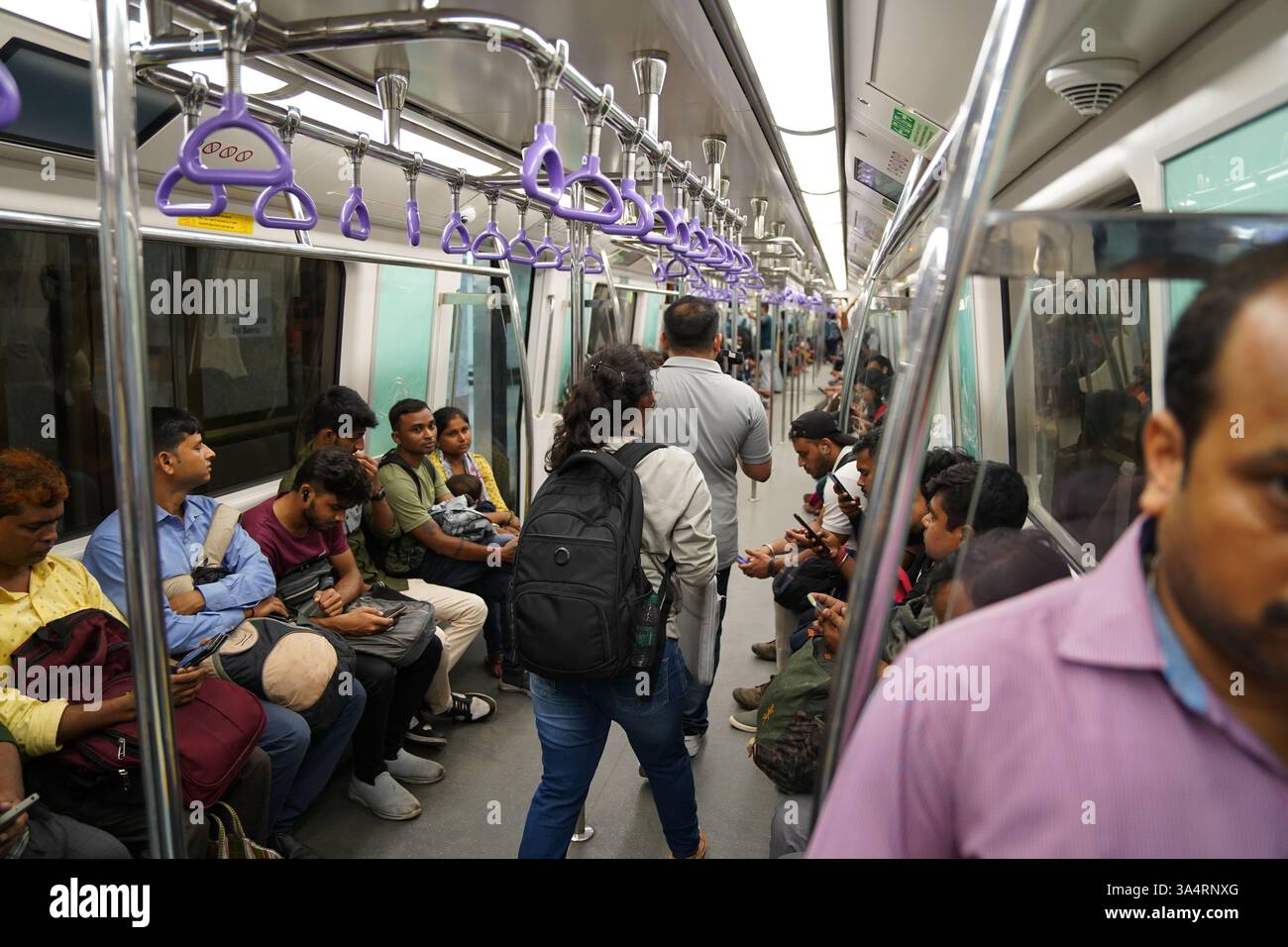 Kolkata, India - 7th August, 2024: Kolkata’s Blue Line Metro serves as ...