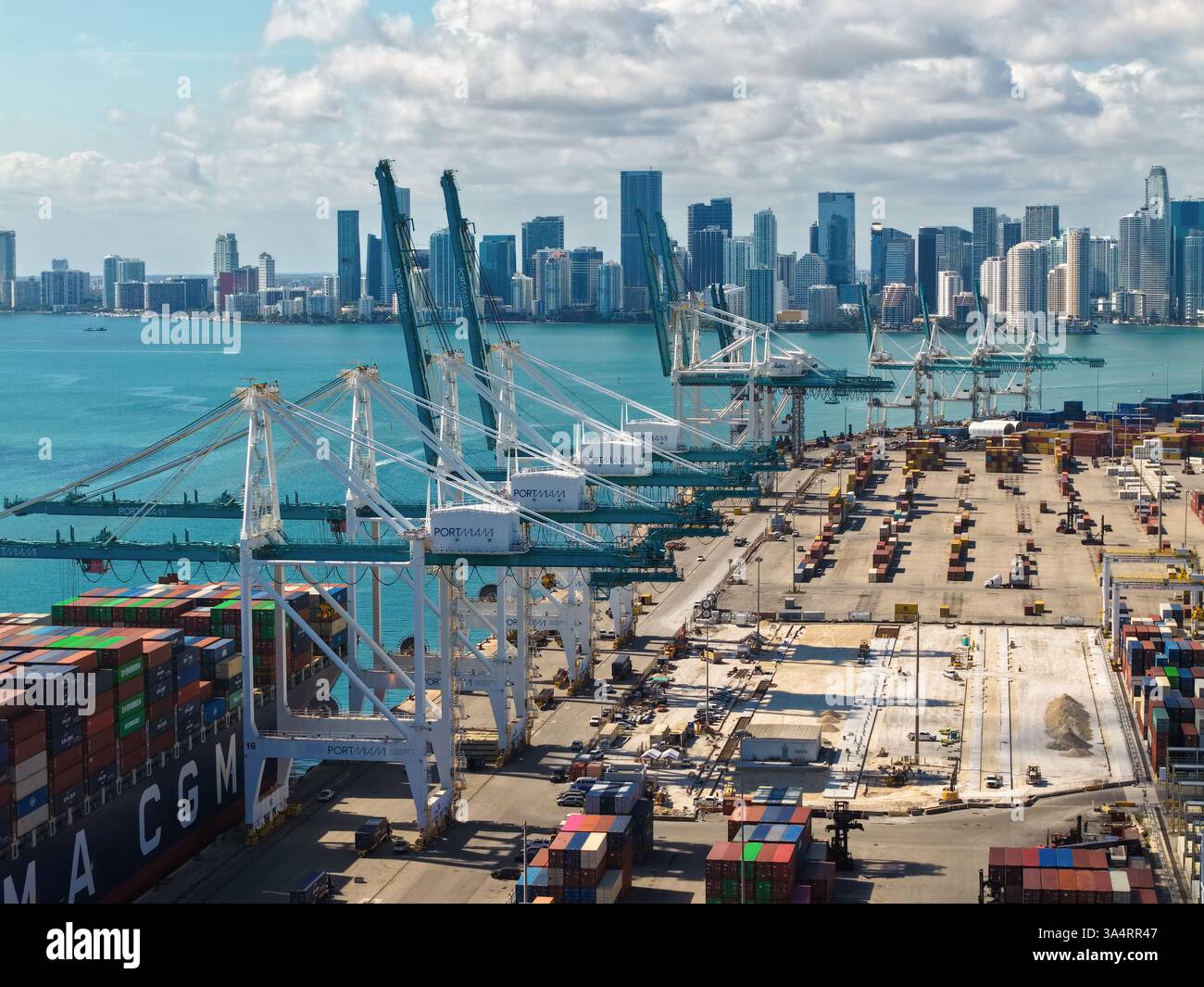 Miami, Florida - February 04, 2025: Freight container of cargo. Port of ...