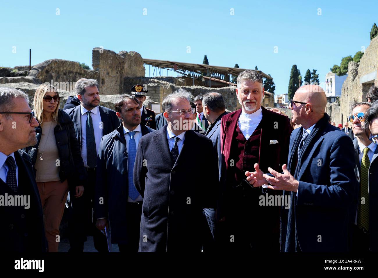 Ercolano, Italy, 19 March 2025. The Minister of Culture, Alessandro ...