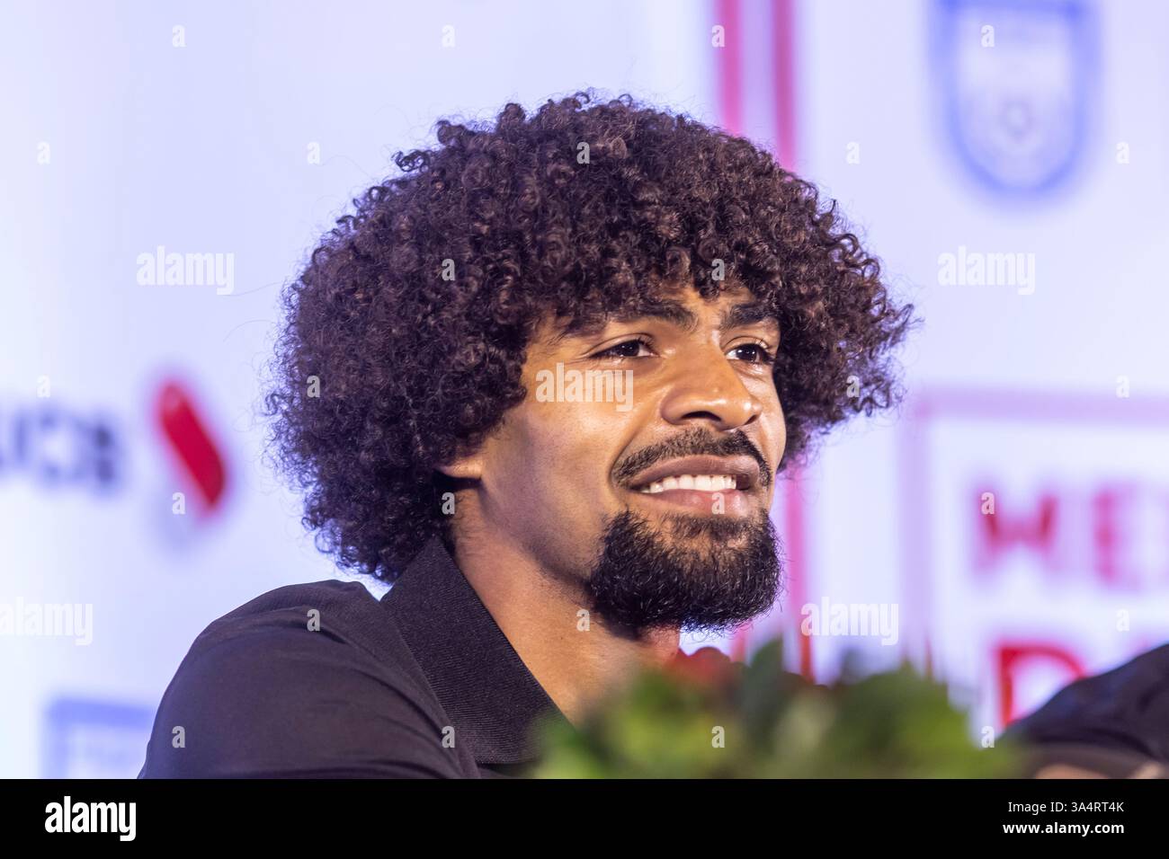 Hamza Choudhury is seen during his first official press conference at ...