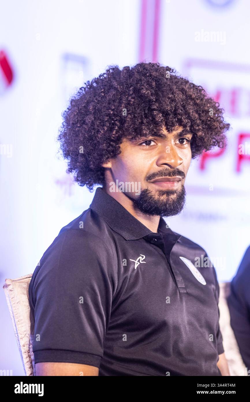 Hamza Choudhury is seen during his first official press conference at ...