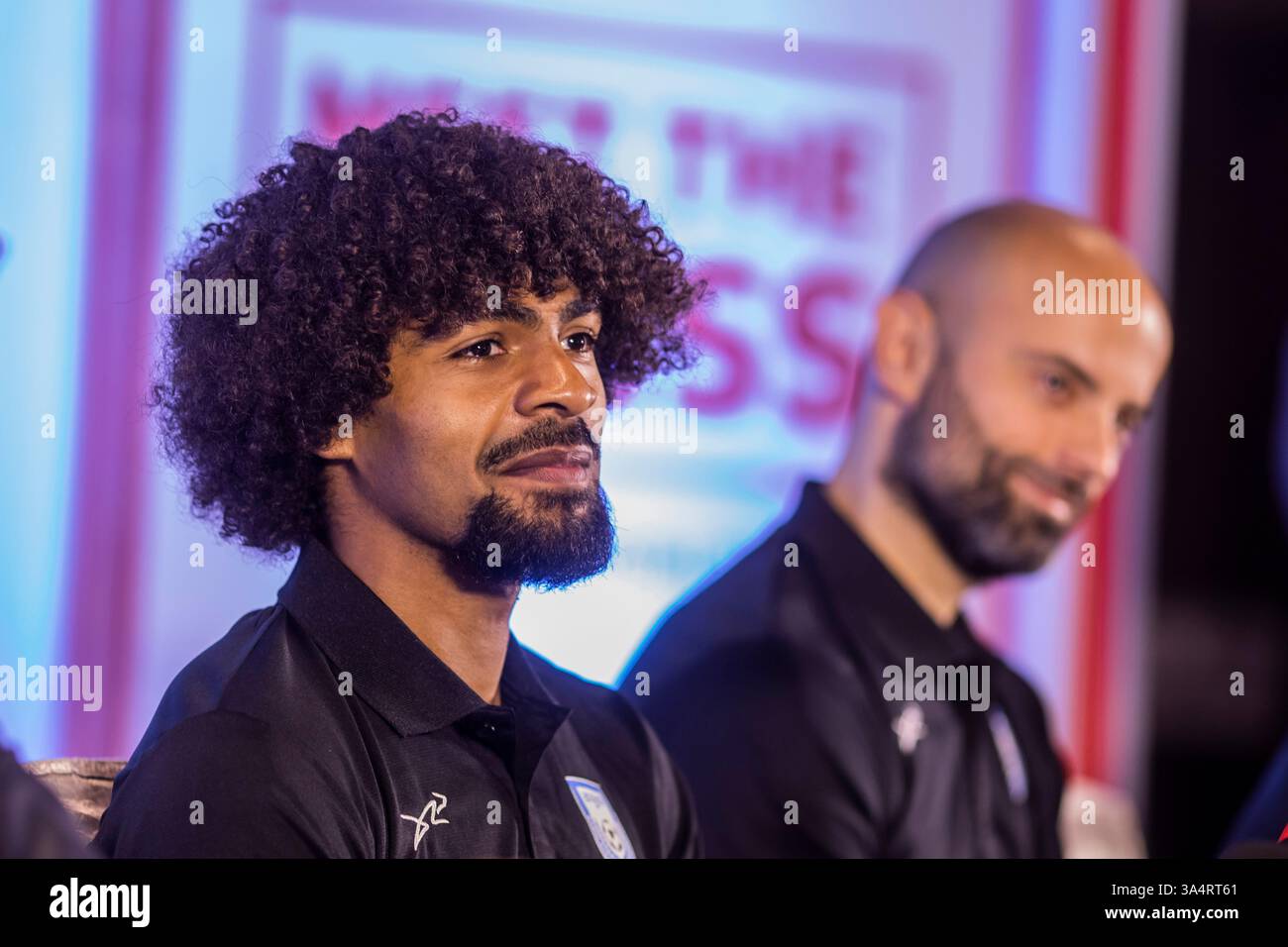 Hamza Choudhury is seen during his first official press conference at ...