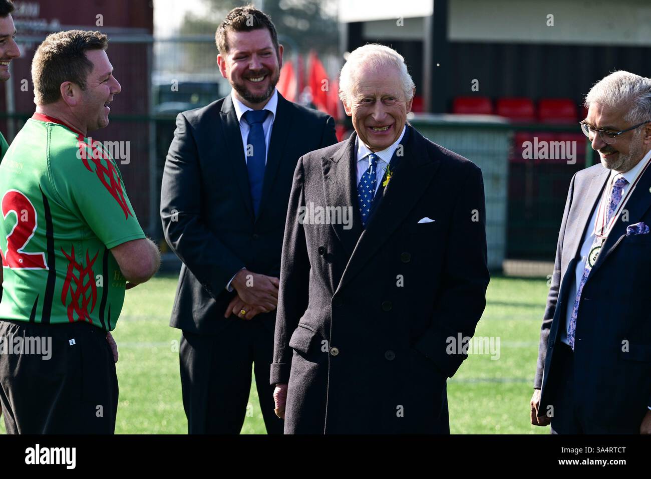 King Charles III during a visit to the Newforge complex in Belfast ...