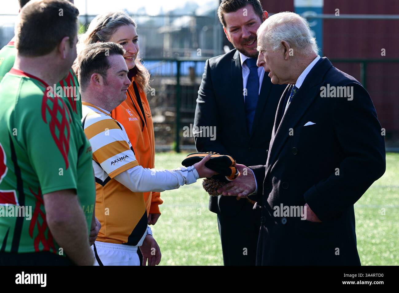 King Charles III during a visit to the Newforge complex in Belfast ...
