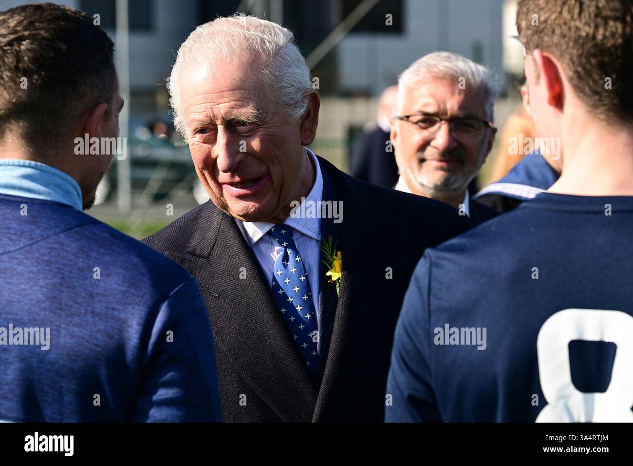 King Charles III during a visit to the Newforge complex in Belfast ...