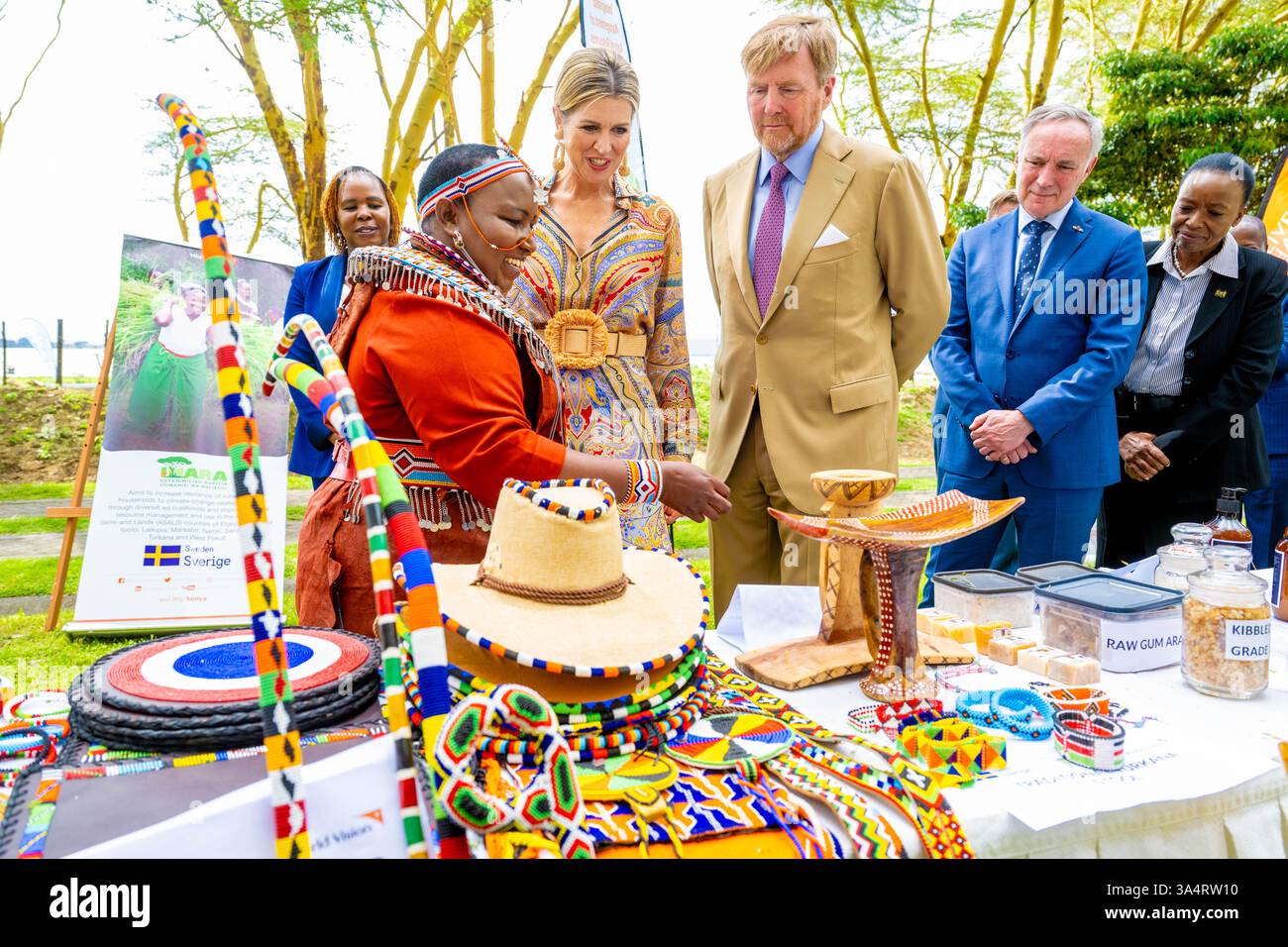 King Willem-Alexander, Queen Maxima at a knowledge session on water, climate and safety at ...